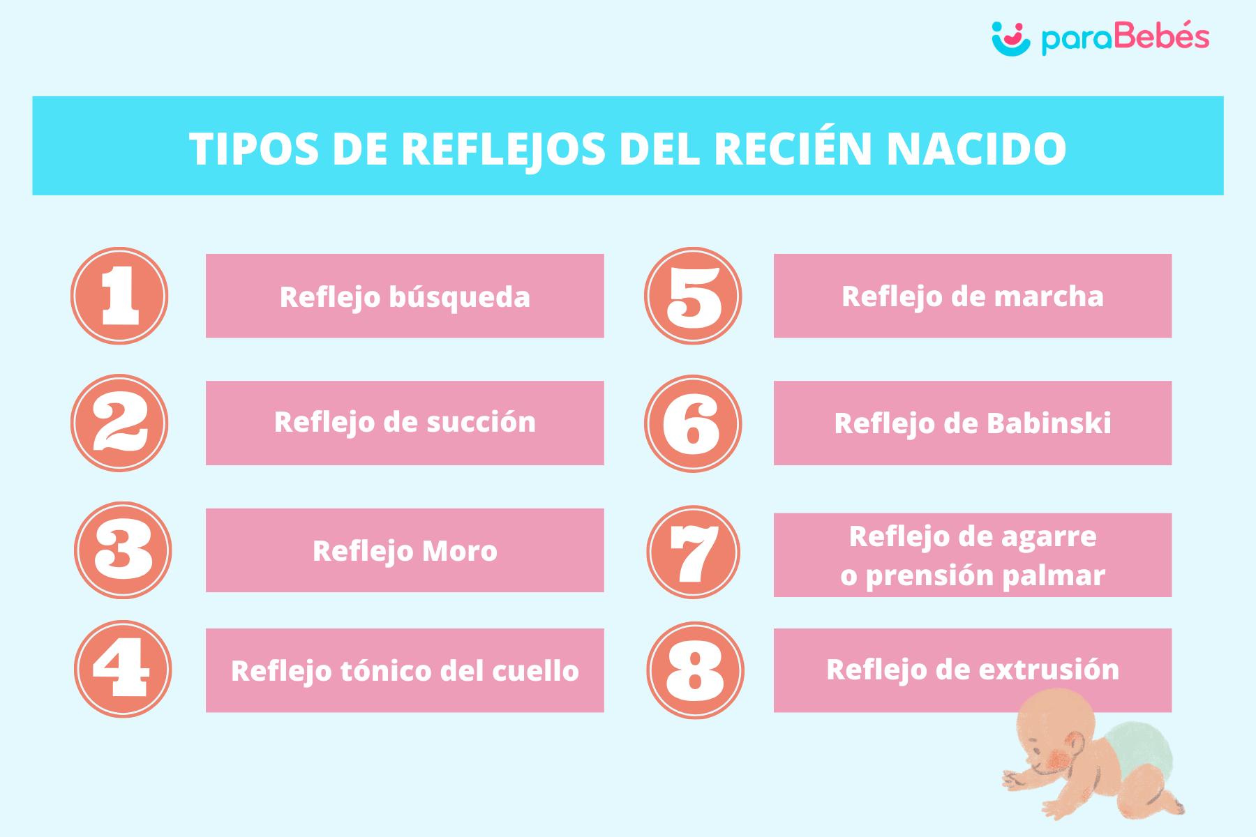 8 Tipos de reflejos del recién nacido y sus características
